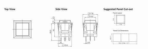 CH Square Illuminated Push Switch | RJS Electronics Ltd