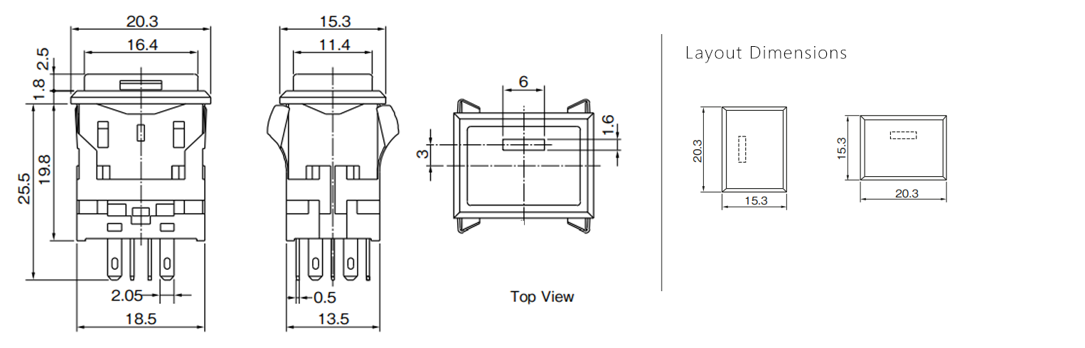 FH Rectangular Illuminated Push Button | RJS Electronics Ltd