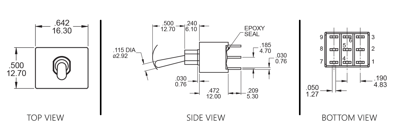 Toggle & Rocker Switch: RJS-1A-3PDT | RJS Electronics Ltd