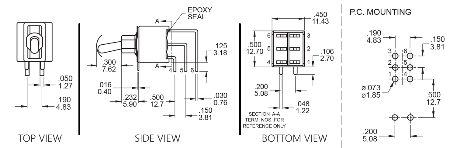 Toggle & Rocker Switch: RJS-1A-M7-DPDT | RJS Electronics Ltd